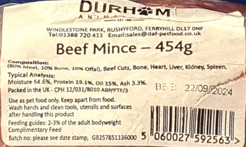 DAF Beef Mince - The Dogs Choice