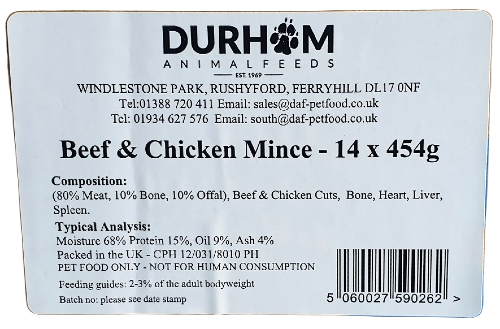 DAF Beef and Chicken Mince Box of 14 - The Dogs Choice