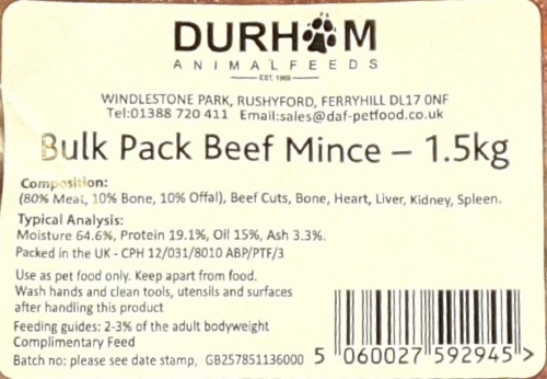 DAF Bulk Pack Beef Mince - The Dogs Choice